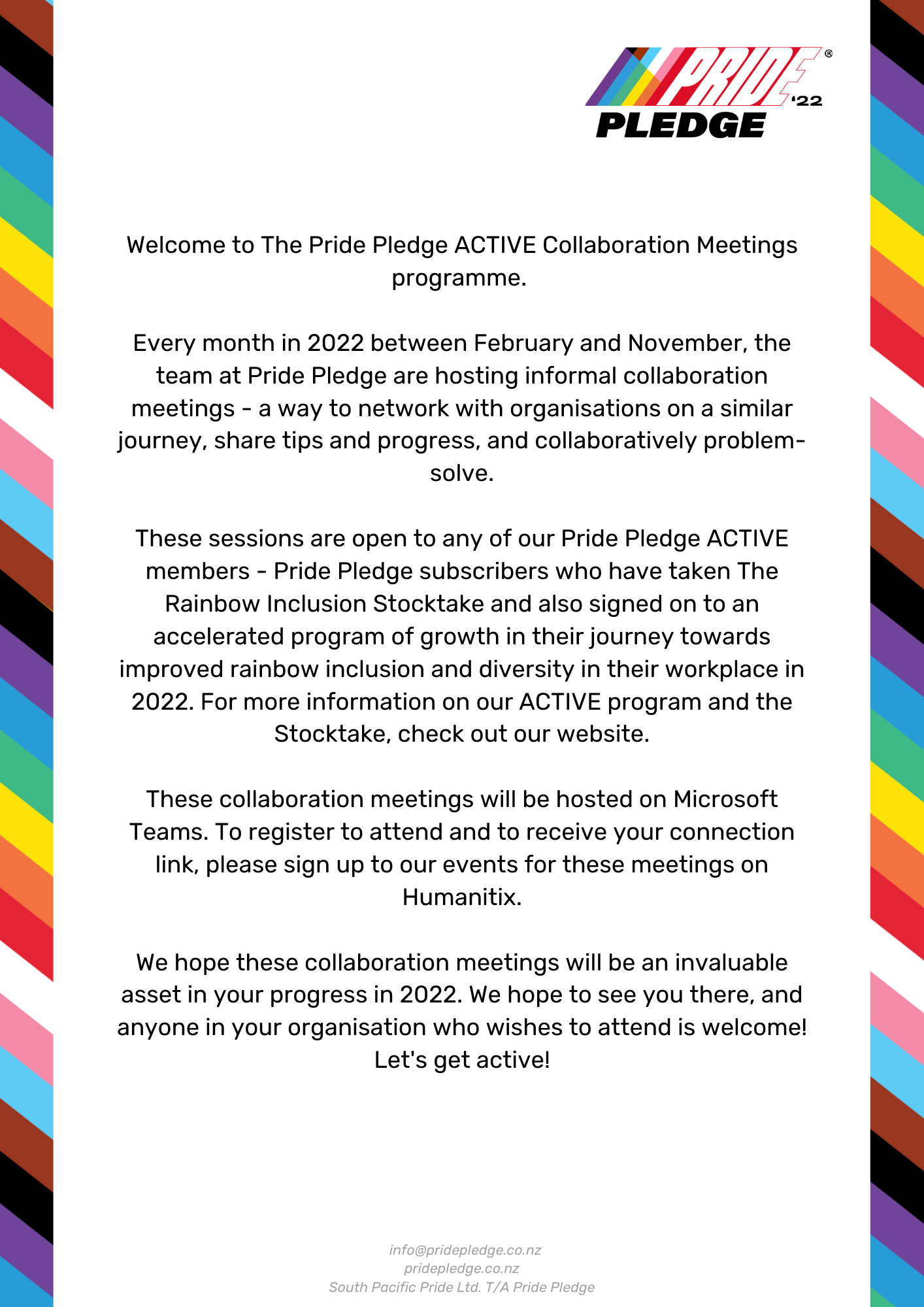 Pride Pledge ACTIVE Collaboration Meetings Brochure – Pride Pledge