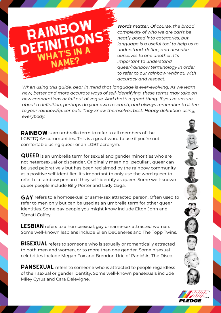 Rainbow Definitions – Pride Pledge